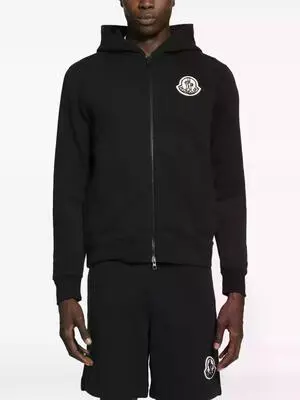 Moncler Logo-patch Zip-up Hoodie - Black