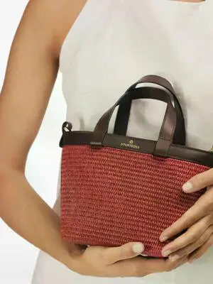 LA PORTEGNA Teresita Leather-trim Tote Bag