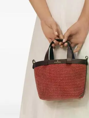 LA PORTEGNA Teresita Leather-trim Tote Bag