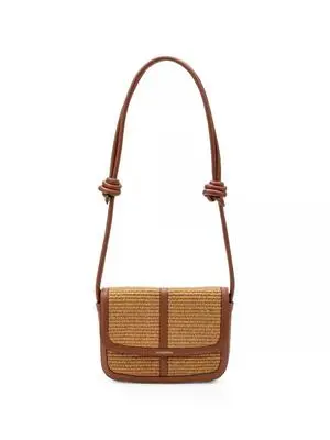 LA PORTEGNA Lucía Leather-trim Shoulder Bag