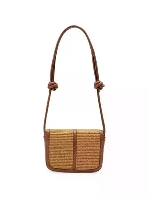 LA PORTEGNA Lucía Leather-trim Shoulder Bag