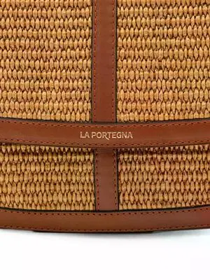 LA PORTEGNA Lucía Leather-trim Shoulder Bag