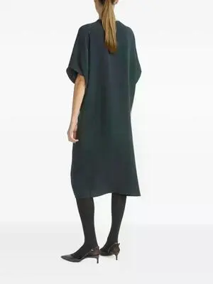 YVES SALOMON Draped Silk-crepe Dress - Green
