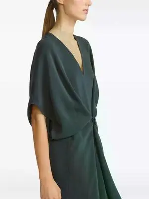 YVES SALOMON Draped Silk-crepe Dress