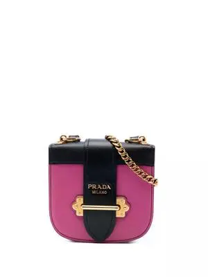 Prada 2010-2026 Saffiano Trimmed City Calf Pionniere Crossbody Bag - Black