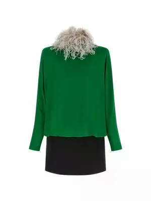 Valentino Garavani Feather-embellished Mini Dress - Green