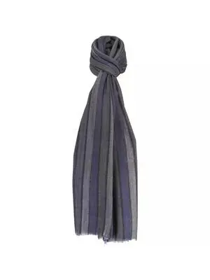 CHELSEY IMPORTS Striped Fringed Scarf - Grey
