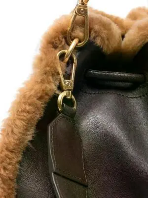 JIMMY CHOO Bon Bon Ew Shearling-trim Shoulder Bag