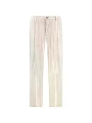 Herno Pleated Corduroy Trousers - Neutrals