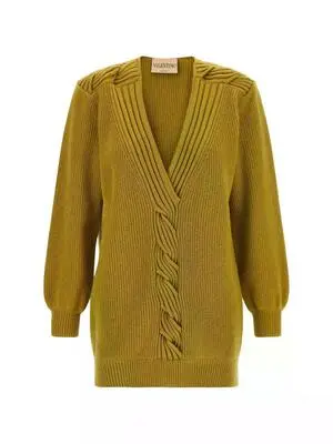 Valentino Garavani Braided Ribbed-knit Sweater