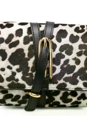 LIFFNER Belted Leopard-print Haircalf Clutch Bag