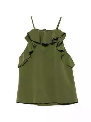 ROSANNA OCAMPO Alba Ruffled Halterneck Top - Green