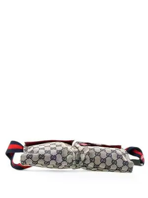 Gucci Vintage Double Gg Canvas With Leather Belt Bag