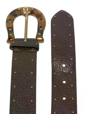 AIGNER Studded Buckle Belt
