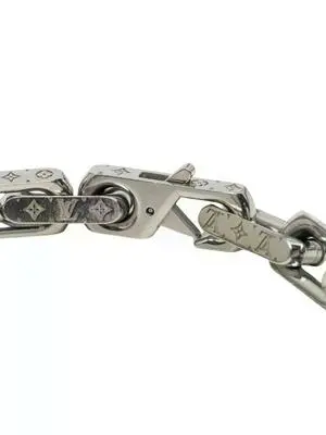 LOUIS VUITTON 2024 Stainless Steel Monogram Chain Link Necklace Costume Necklace - Silver