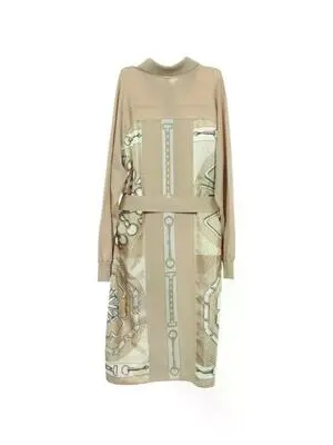 Hermès 2020s Effet Kaléidoscope Belted Shirt Midi Dress