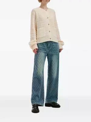 B+AB Diamond-pattern Wide-leg Jeans