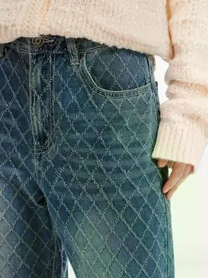 B+AB Diamond-pattern Wide-leg Jeans