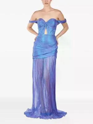 ANDREEA VENECIUC Mirage Draped Silk Maxi Dress