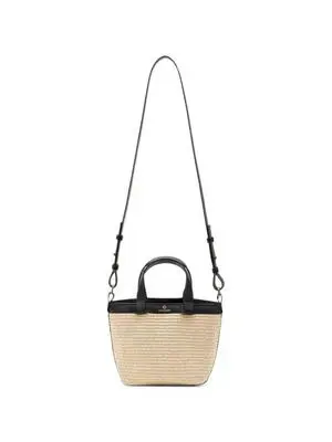 LA PORTEGNA Teresita Leather-trim Bucket Bag