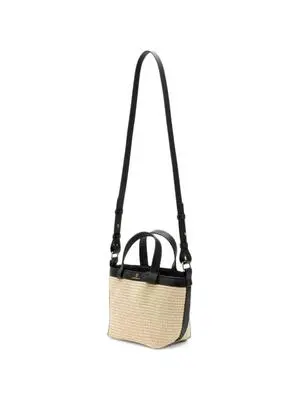 LA PORTEGNA Teresita Leather-trim Bucket Bag