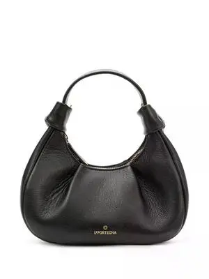 LA PORTEGNA Anita Knotted Leather Tote Bag - Black