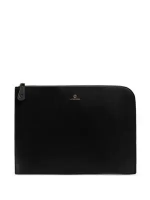 LA PORTEGNA Mendocino Leather Laptop Bag - Black
