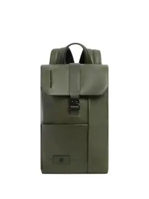 PIQUADRO Buckle-fastening Leather Backpack - Green
