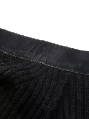Gucci 2000s Zip-up Suede-trim Cardigan