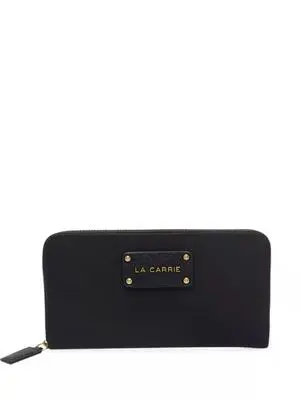 LA CARRIE Logo-plaque Zip-around Wallet - Black
