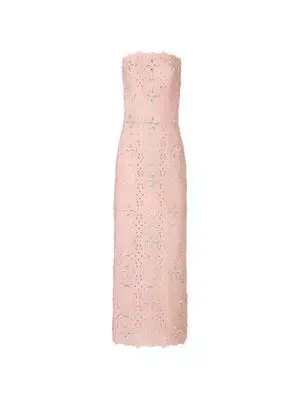 Costarellos Renelle Crystal-embellished Lace Midi Dress - Pink