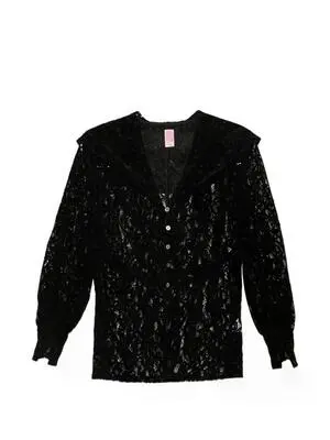 FETICO Flocked-lace Sailor Collar Shirt
