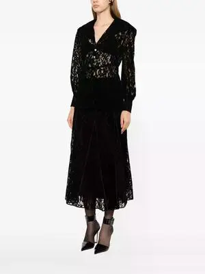 FETICO Flocked-lace Sailor Collar Shirt