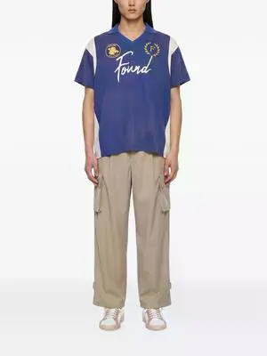 FOUND Logo-print Panelled Polo Shirt