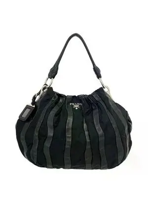 Prada 2000-2013 Tessuto Nappa Waves Tote Bag - Black