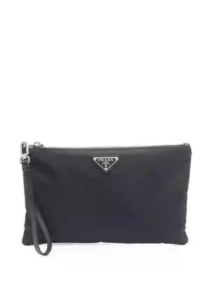 Prada Triangle-logo Clutch Bag - Black