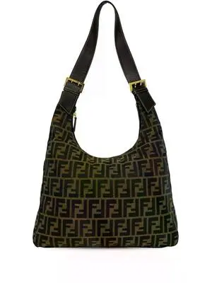 Fendi 2000-2010 Zucca Canvas Shoulder Bag - Brown