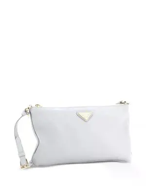 Prada Zip Flat Pouch Leather Shoulder Bag