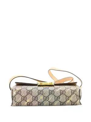 Gucci Padlock Top Handle Bag Printed Gg Coated Canvas And Leather Mini Satchel - Neutrals
