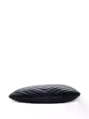 Saint Laurent Classic Monogram Wristlet Pouch Matelasse Chevron Leather Medium Clutch Bag