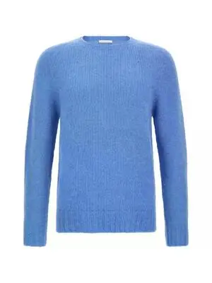 OLIVER LATTUGHI Brushed-effect Crew-neck Sweater - Blue