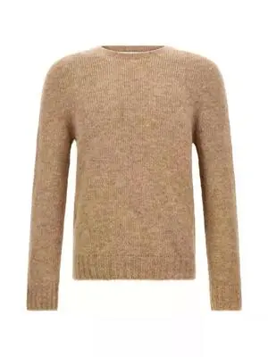 OLIVER LATTUGHI Brushed-effect Crew-neck Sweater - Neutrals