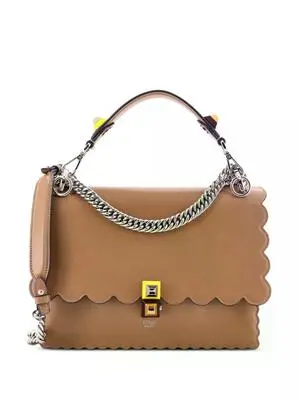 Fendi Kan I Bag Leather Medium Shoulder Bag - Brown