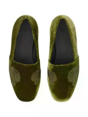 CastaÑer Gisele Floral-embroidered Loafers