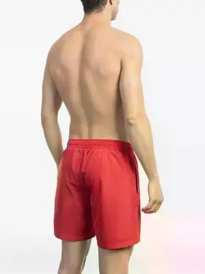 BIKKEMBERGS Logo-print Drawstring Swim Shorts - Red