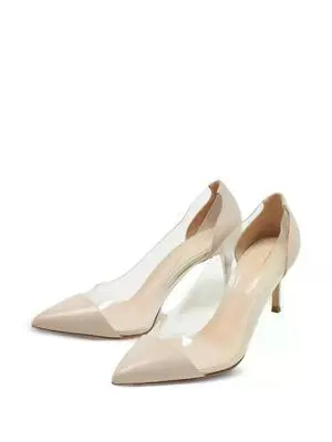 GIANVITO ROSSI Plexi Point-toe Heeled Pumps - Neutrals