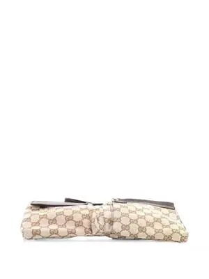 Gucci Vintage Double Gg Canvas With Leather Belt Bag