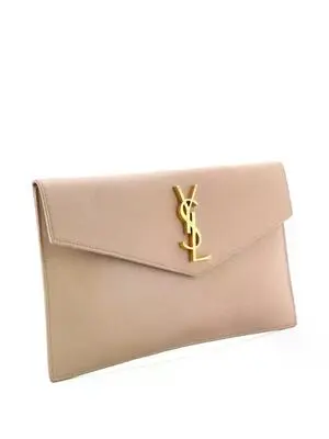 Saint Laurent Classic Monogram Envelope Leather Clutch Bag