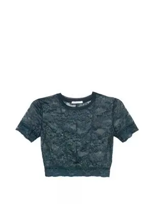 Patrizia Pepe Lace-panelled Cropped T-shirt