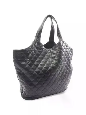 Saint Laurent Maxi 2010s Icare Calf Leather Quilted Tote Bag